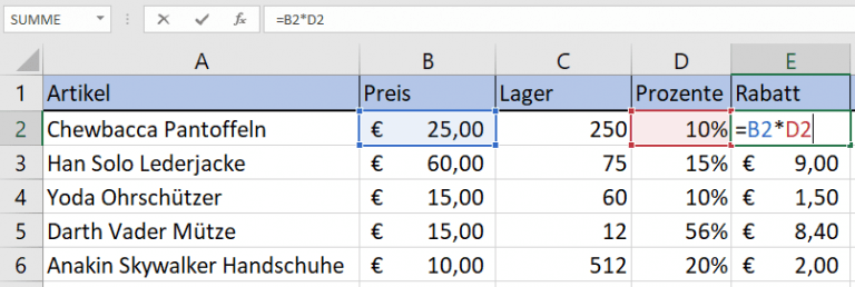 Effizientes Arbeiten mit Excel – Prozentrechnung – bitRACE